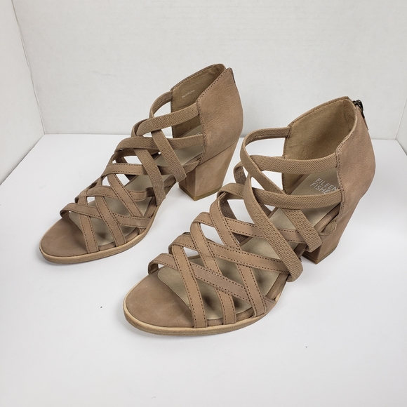 Eileen Fisher | Shoes | Eileen Fisher Fara Tan Leather Caged Sandals 85 ...